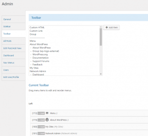 Admin Toolbar | My WP Customize