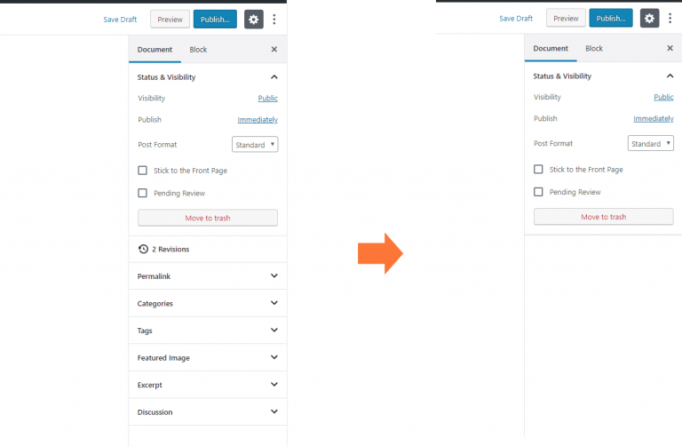 Hide meta boxes of Block editor | My WP Customize