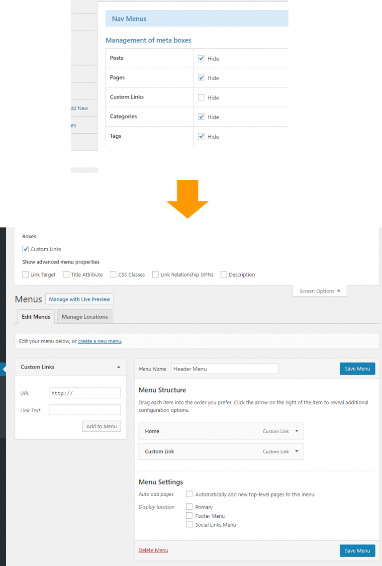 Admin Nav Menus | My WP Customize