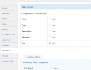 Admin Nav Menus | My WP Customize