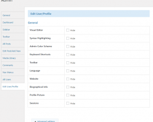 Admin User Edit | My WP Customize
