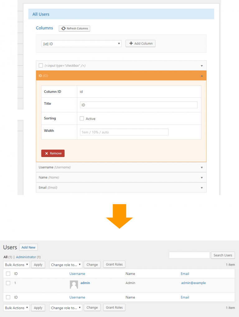 Admin Users | My WP Customize