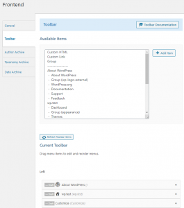 Frontend Toolbar | My WP Customize