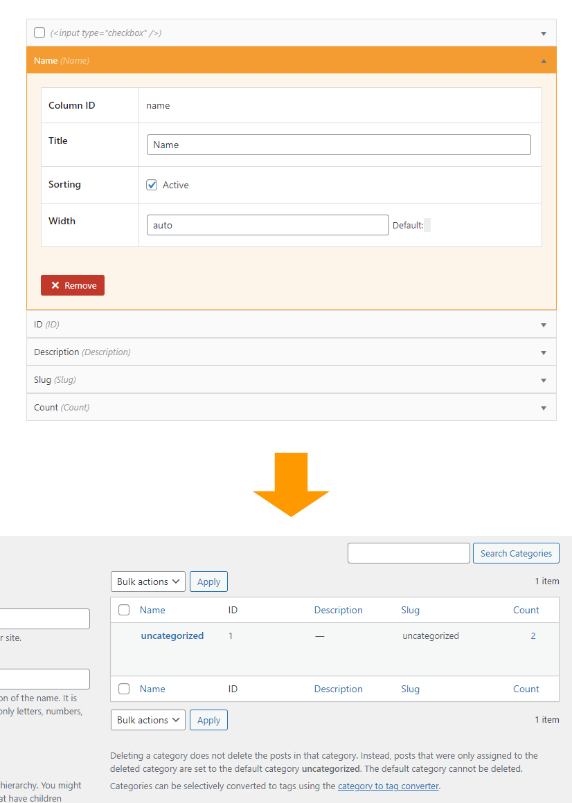 Admin Terms My WP Customize